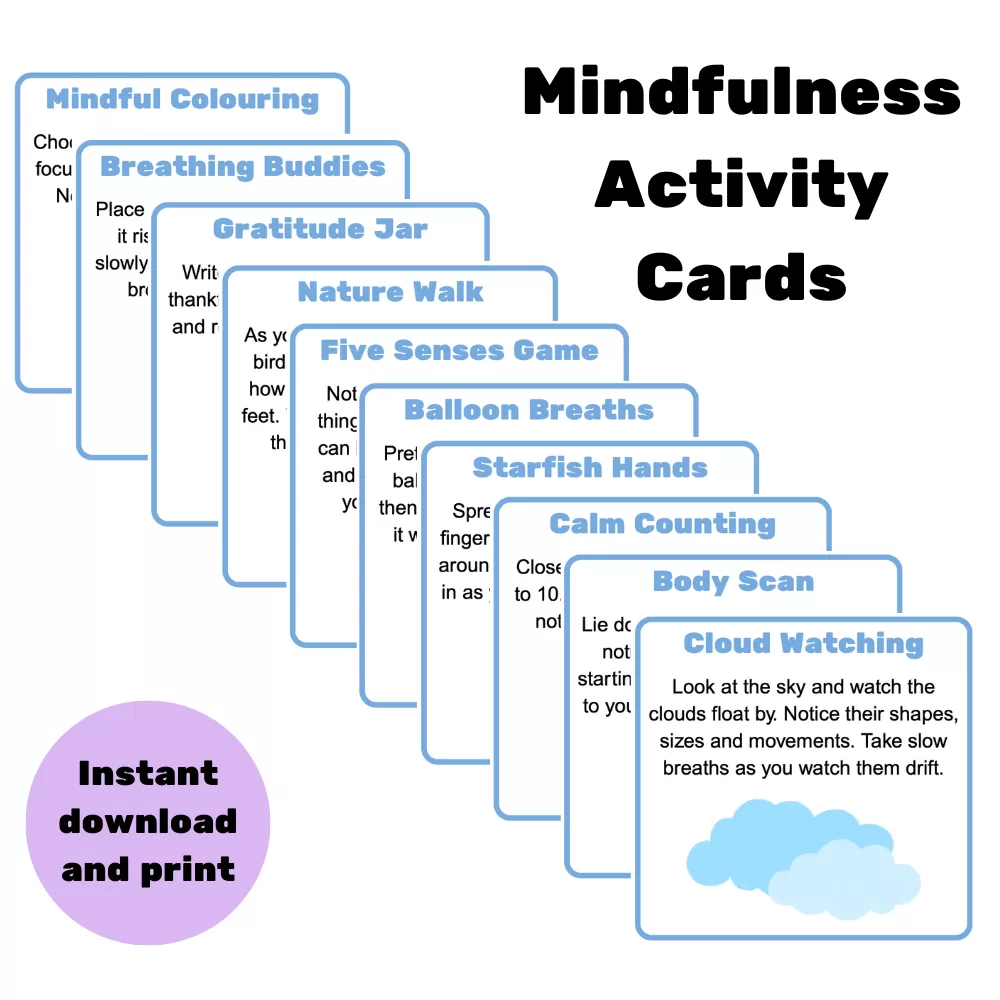 Mindfulness Activity Cards for Kids - Calm Kids Resources